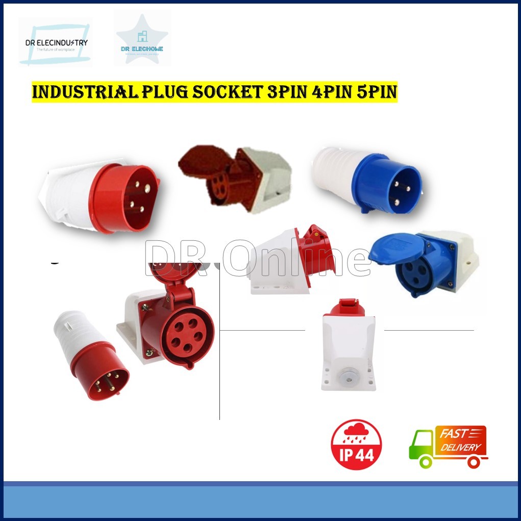 16A 32A 63A 3Pin 4Pin 5Pin Industrial Plug and Socket ( Male & Female ...