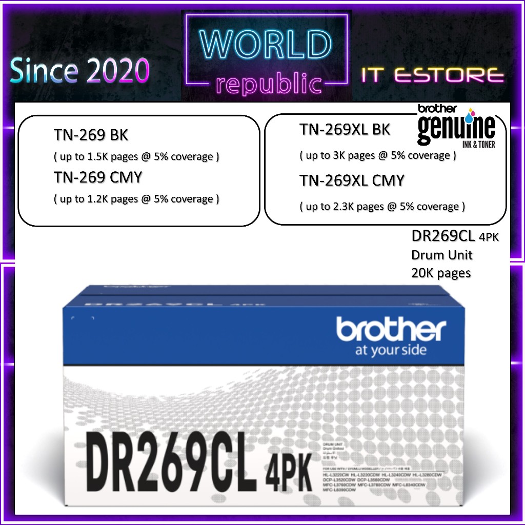 Brother toner TN269 TN-269 TN-269NK TN269BK TN269C TN269M TN269Y ...