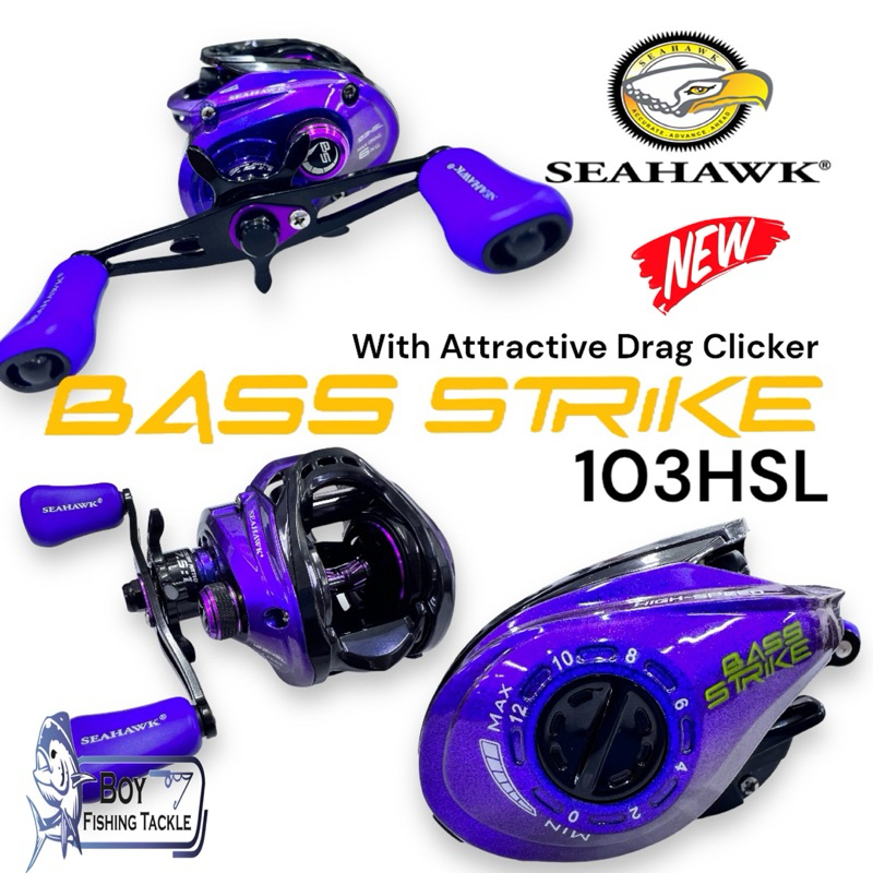 2024 NEW SEAHAWK BASS STRIKE FISHING REEL 103HSL BAITCASTING REEL | Shopee Malaysia