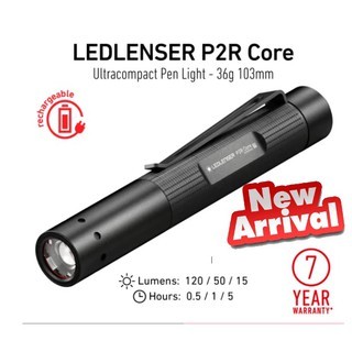 LED Lenser P2R Core 120 Lumens 65 Meters Rechargeable Flashlight Torch ...