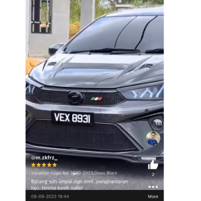 Perodua Bezza 2014-2025 Logo Emblem Matte Black Gloss Black Carbon ...
