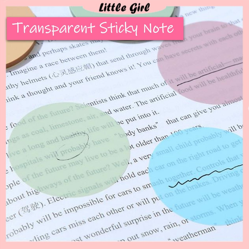 300 sheets │6 Colour Transparent Sticky Note│Waterproof Bookmark│Memo ...