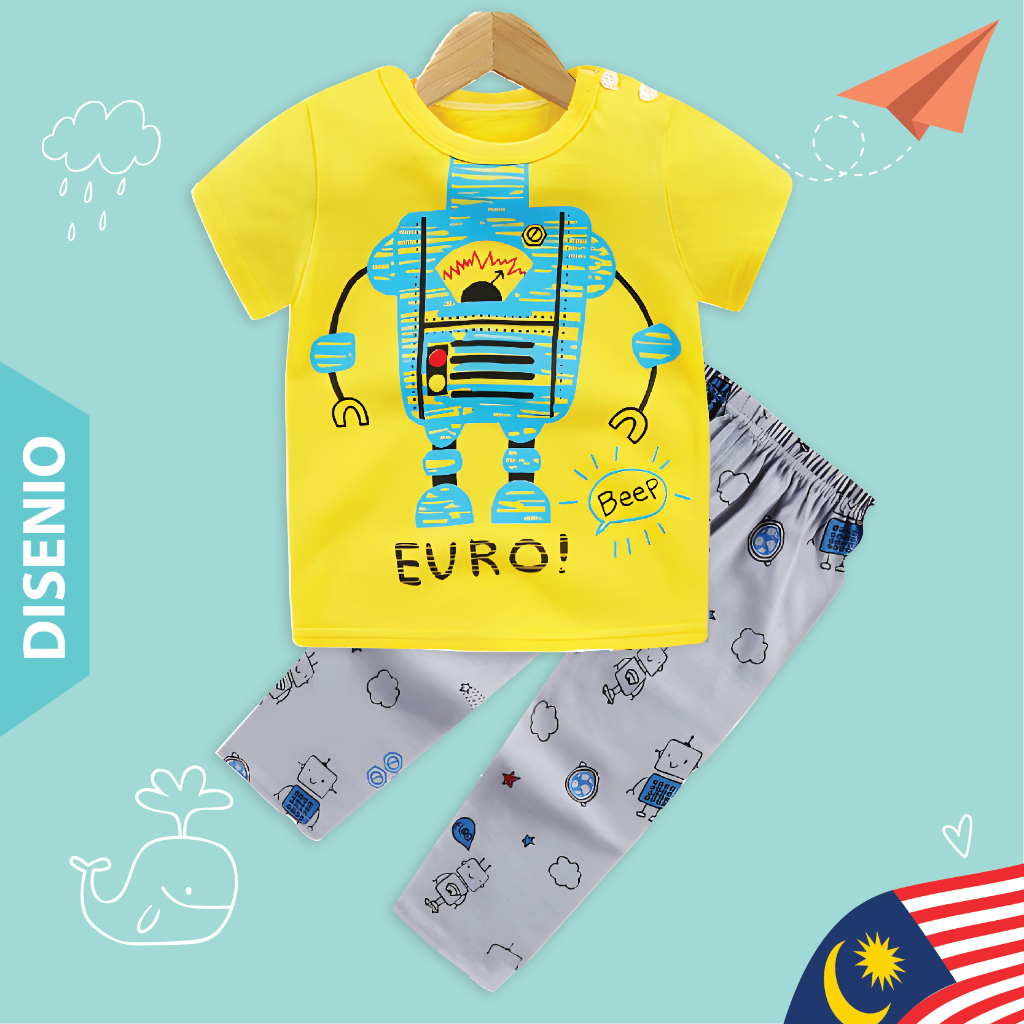 6M-13Y kids sleep wear sets short sleeves+long pants / boys / baju ...