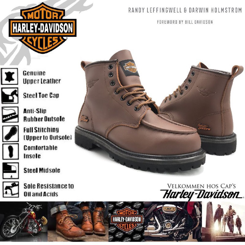 Quality Assurance Harley Davidson Steel Toe Cap Steel Midsole Cowhide ...