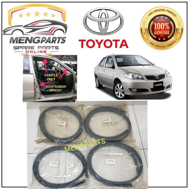 ORIGINAL TOYOTA VIOS NCP42 DOOR RUBBER * IN BODY * 62311-0D040 62312 ...