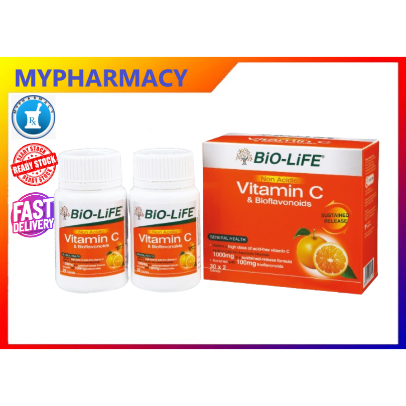 BIO-LIFE Non Acidic Vitamin C & Bioflavonoids Tablets [Antioxidant ...