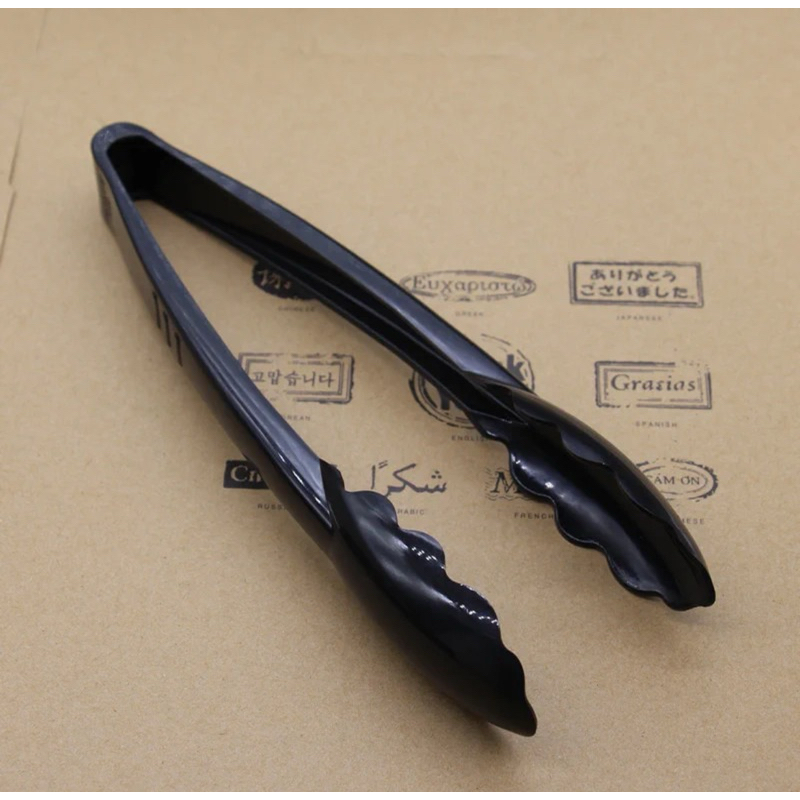 Plastic Food Tongs Black Bread Cake Tongs Baking Tools Biscuit Buffet ...