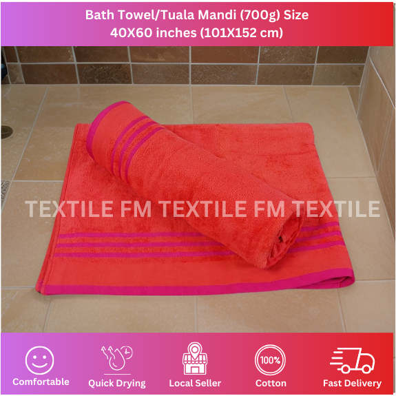 Tuala mandi 100% cotton sizee besar Bath Towel Soft Towel Tuala Mandi ...