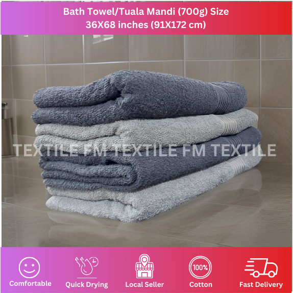 Tuala mandi 100% cotton sizee besar Bath Towel Soft Towel Tuala Mandi ...