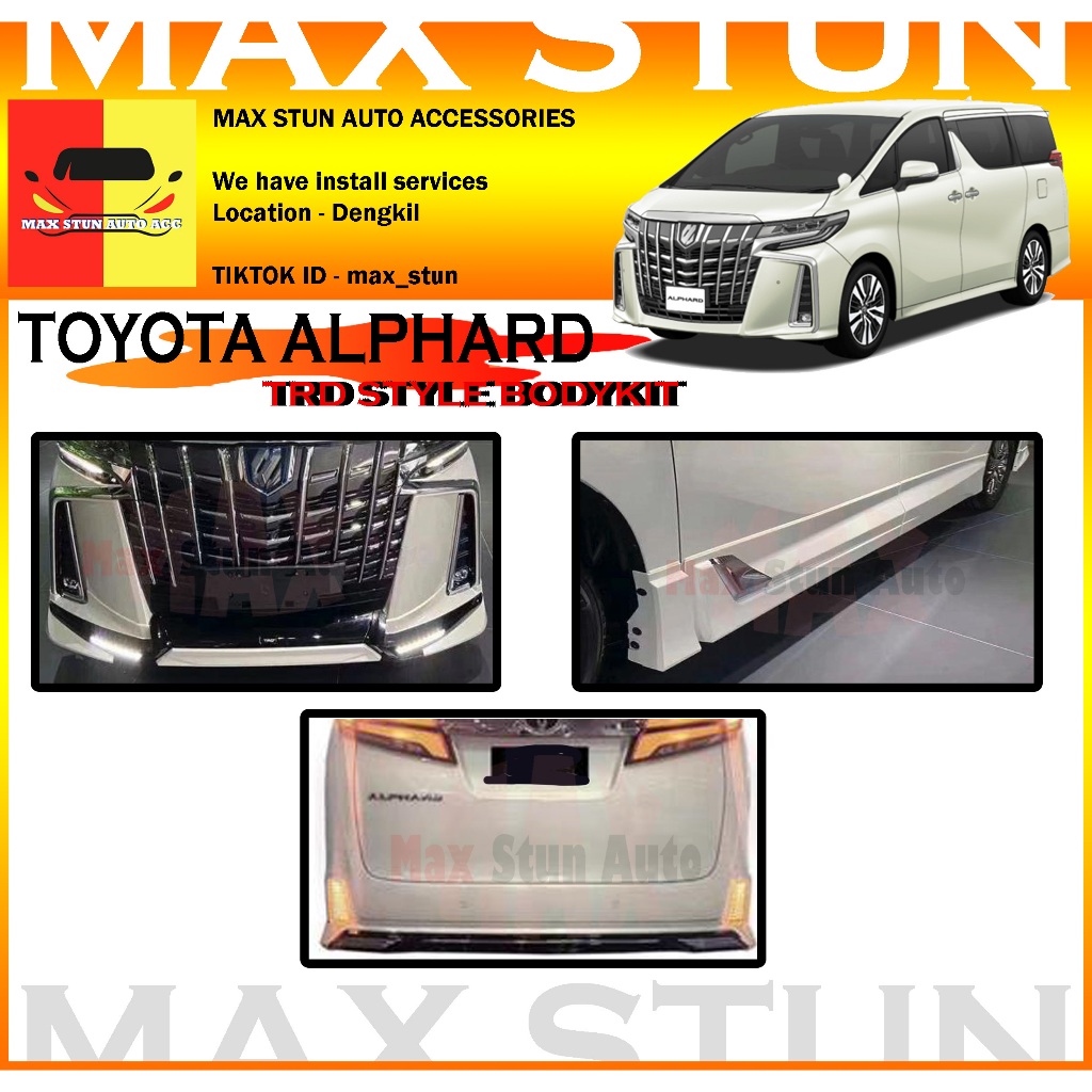 TOYOTA ALPHARD 2018 TRD STYLE FRONT SKIRT DOOR PANEL REAR SKIRT BODYKIT ...