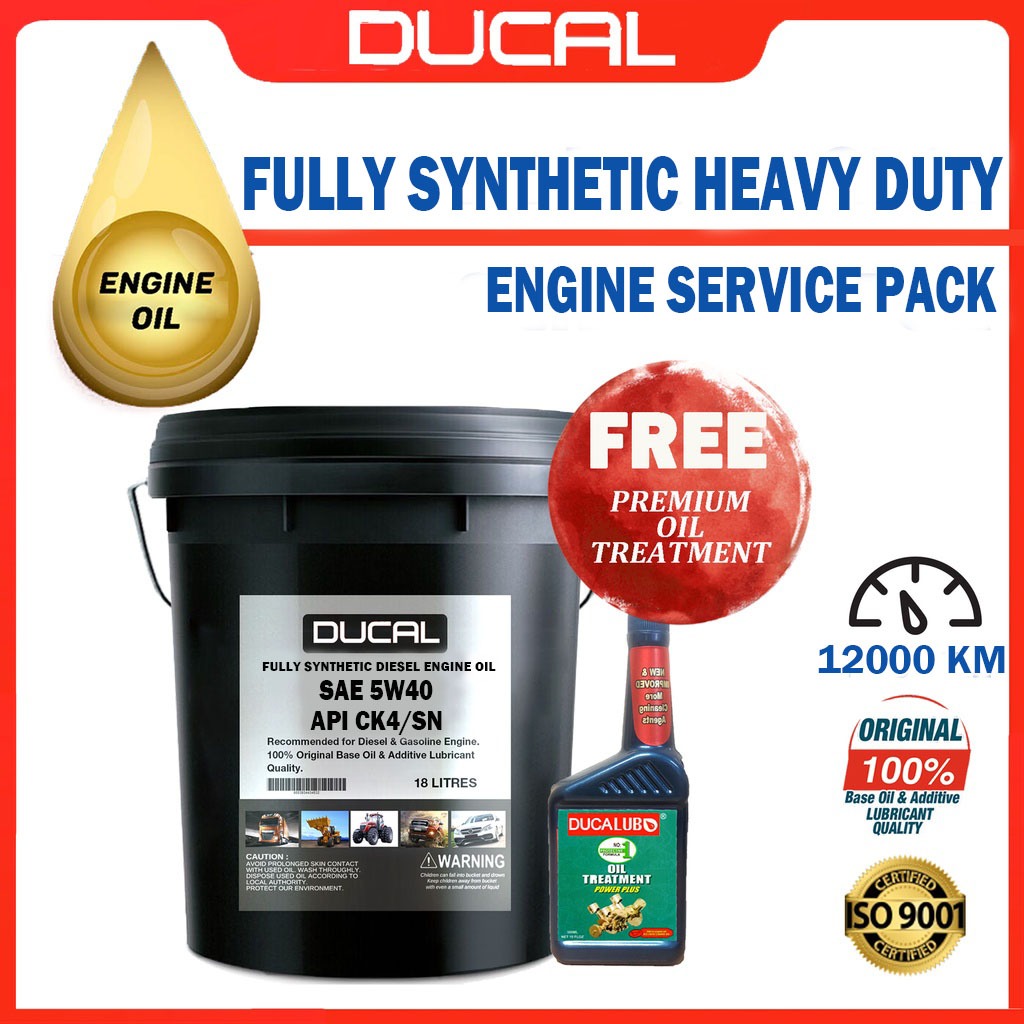 DUCAL FULLY SYNTHETIC HEAVY DUTY DIESEL ENGINE OIL 5W40 API CK4/SN 18 ...