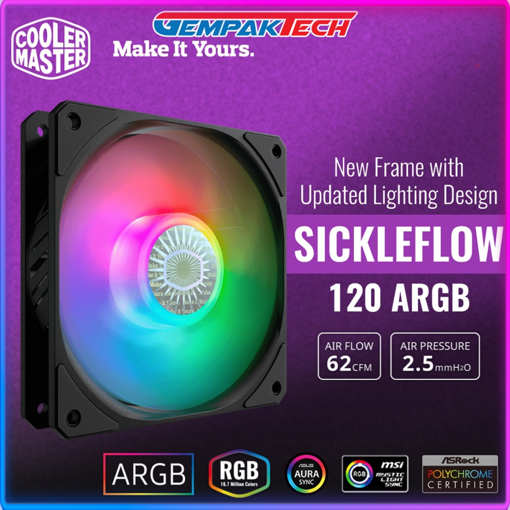 Cooler Master SickleFlow 120 ARGB Fan - Single Pack (MFX-B2DN-18NPA-R1 ...