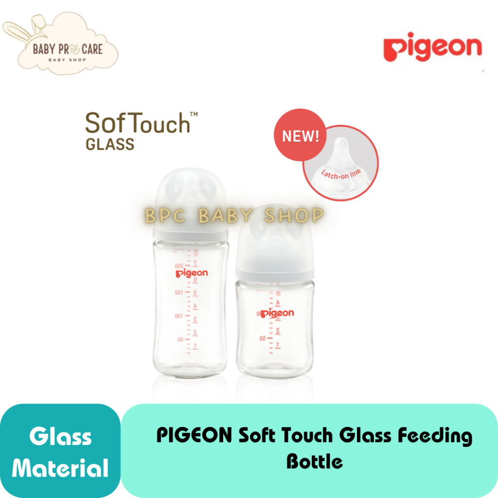 PIGEON SofTouch Wide-Neck Glass Feeding Bottle (160ml/240ml) | Shopee ...