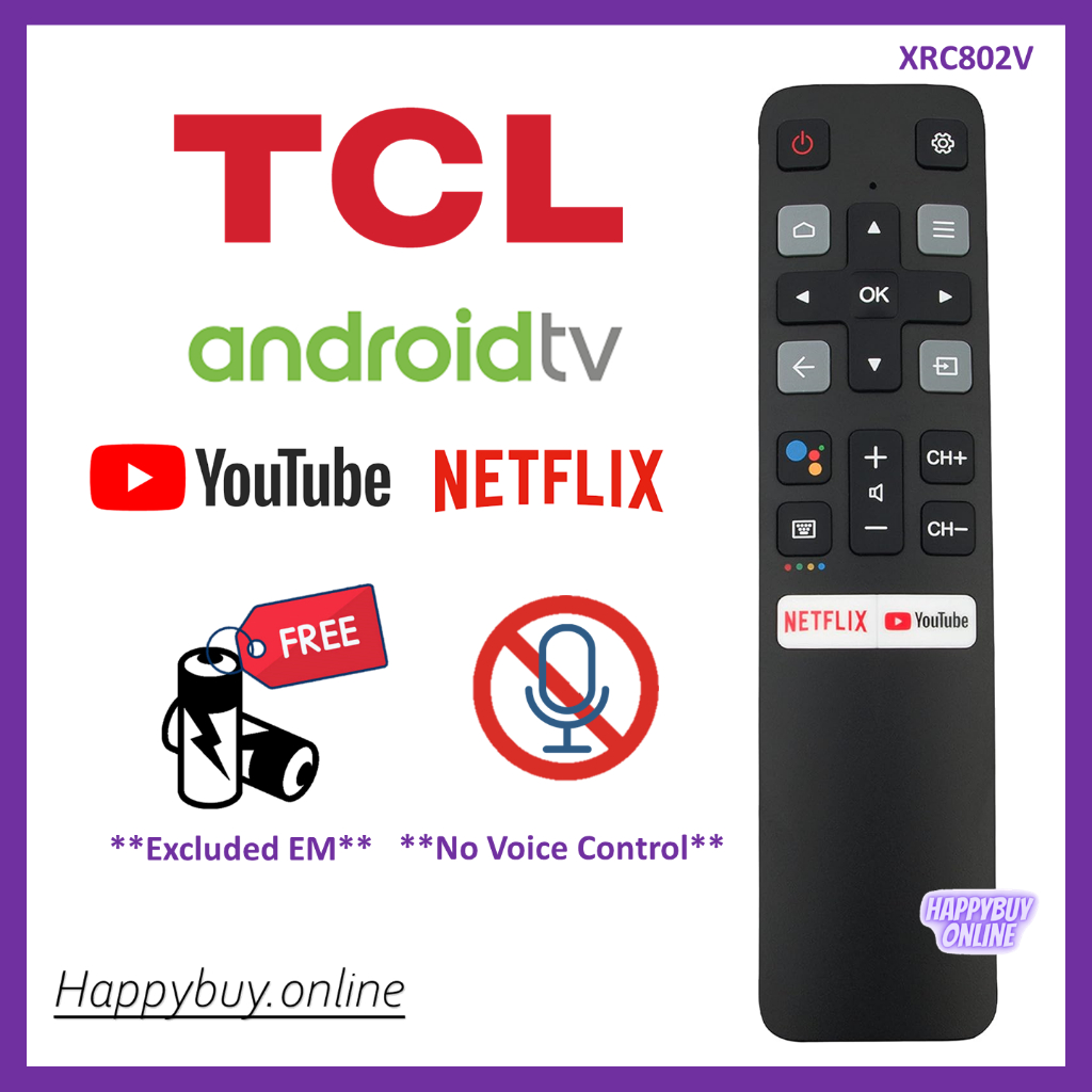 TCL Android Smart LED TV Original Remote Control XRC802V TCL Android TV ...
