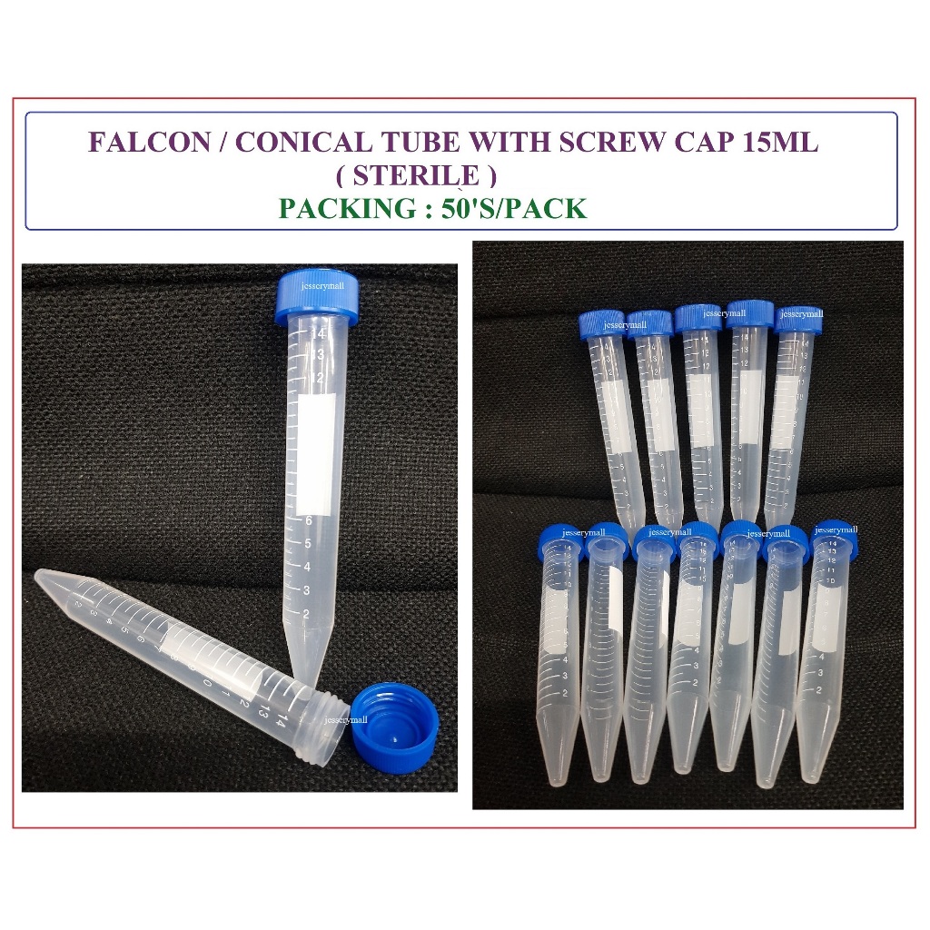 FALCON / CONICAL / CENTRIFUGE TUBE WITH SCREW CAP ( STERILE ) 15ML : 50 ...