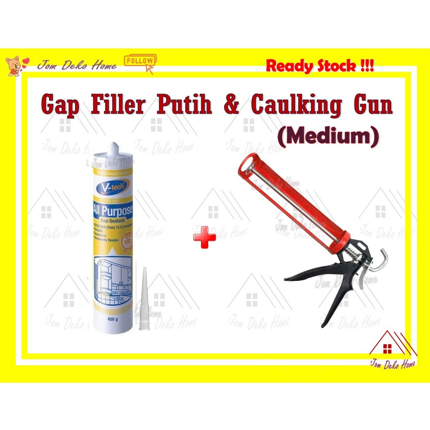 V-Tech VT222 All Purpose Gap Sealant White Gap Filler Silicone Putih ...