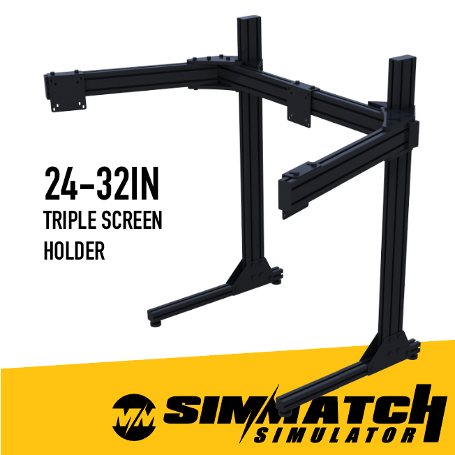 TRIPLE SCREEN STAND ALUMINUM PROFILE TV STAND & RACK 24in to 32in ...