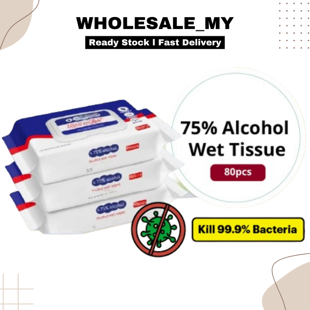 [Alcohol Wet Wipes] 80pcs/10pcs l 75% Alcohol Wipes Sanitize Wet Tissue ...