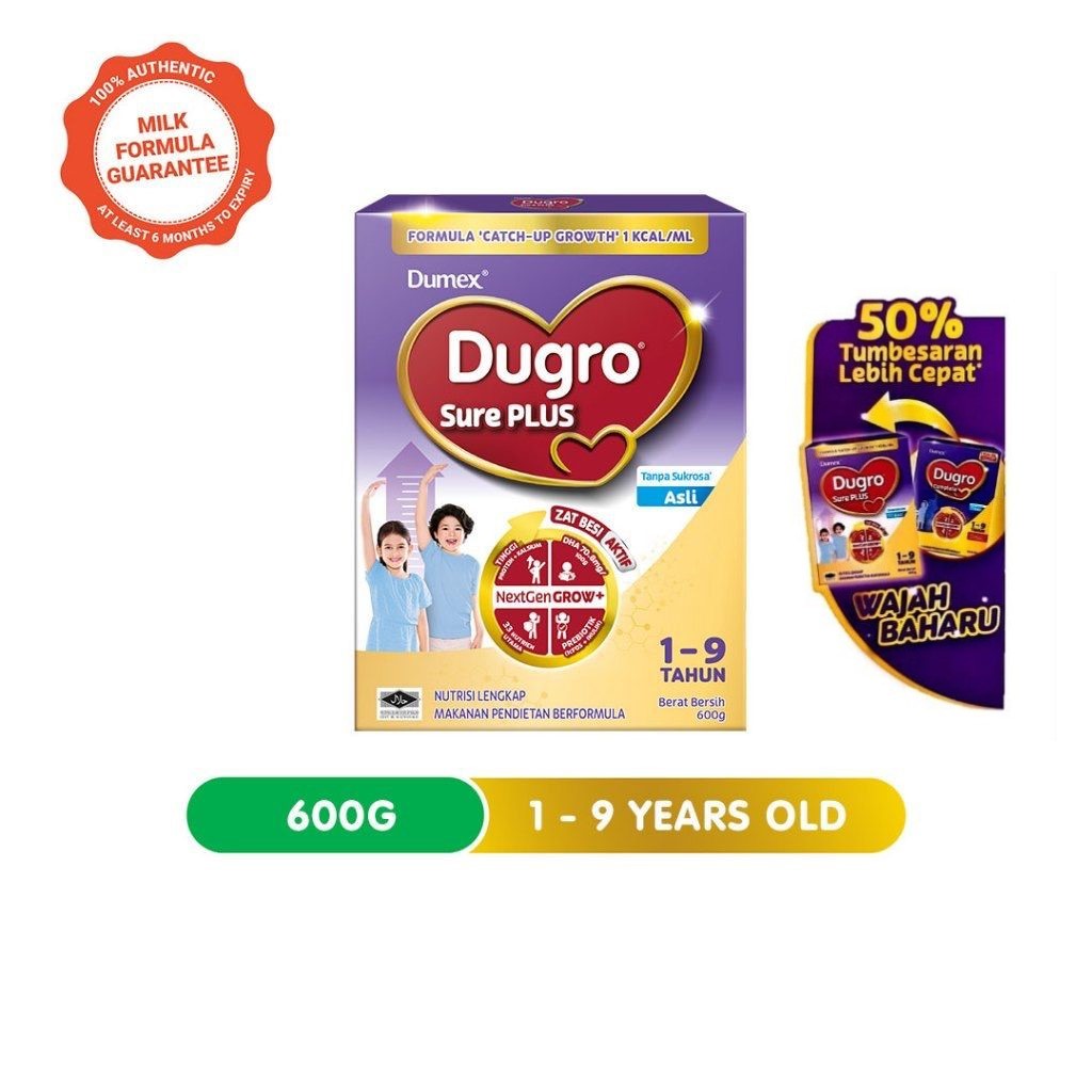 Dumex Dugro Sure Plus (Complete) Tailored Nutrition Milk Formula 1-9 ...