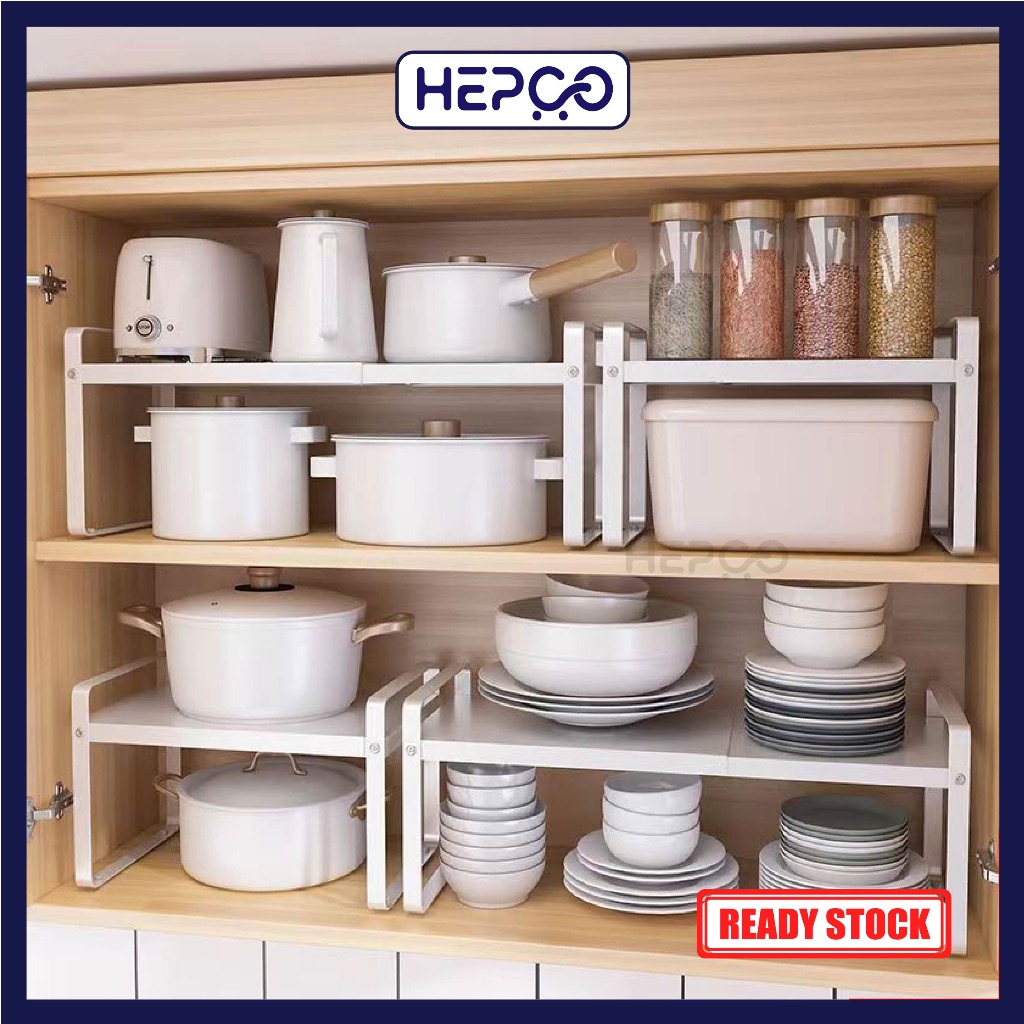 Kitchen Rack Stackable Plate Rack Kitchen Cabinet Shelf Spice Rack ...