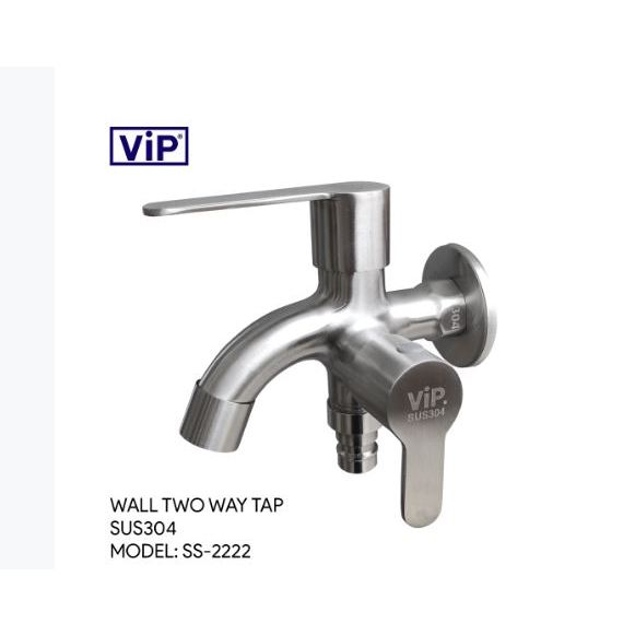 VIP SUS-304 Stainless Steel 2-Way Bibtap With Nozzle Wall Tap Water Tap ...