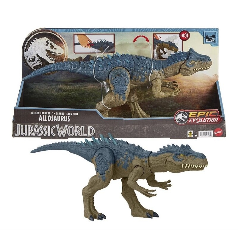 🔥Jurassic World🔥Ruthless Rampaging Allosaurus Dinosaur Toy with Chomp ...
