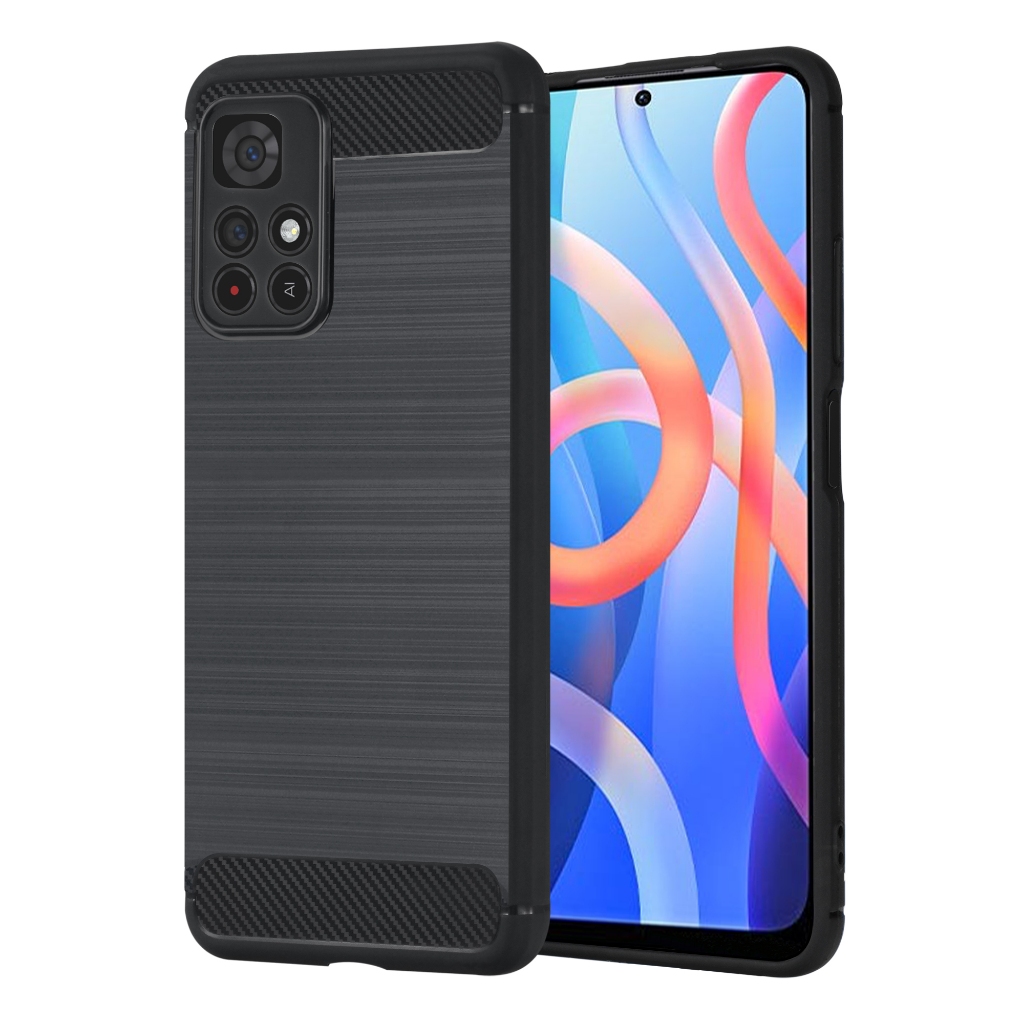 Xiaomi Redmi Note 11T 5G Soft Slim Carbon Fiber Brushed Line TPU Phone ...