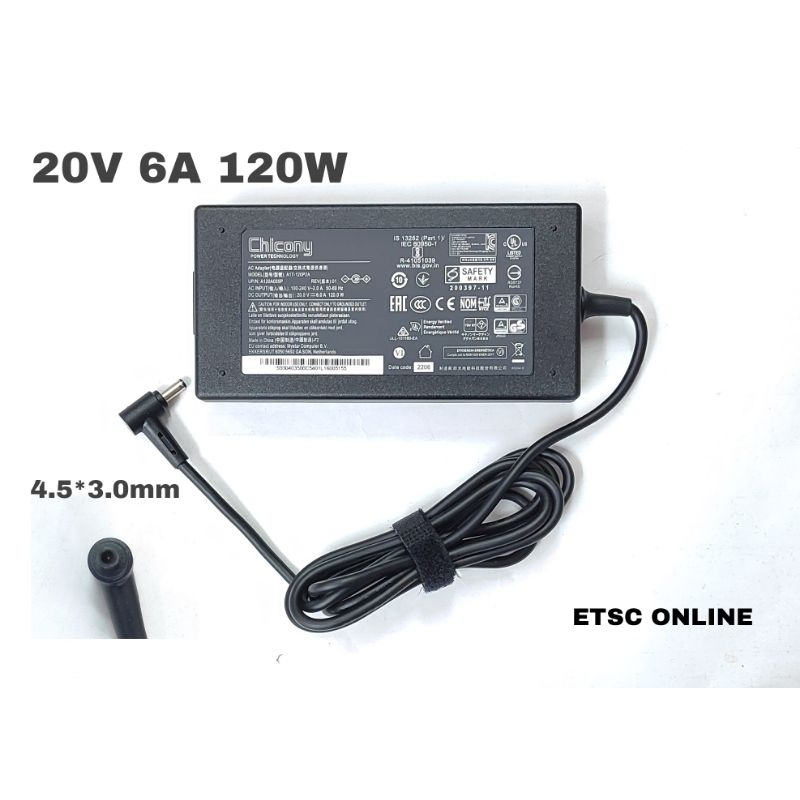 New Chicony 20V 6A 120W A17-120P2A For MSI GF63 Thin 11UC-262 Adapter 4.5*3.0mm | Shopee Malaysia