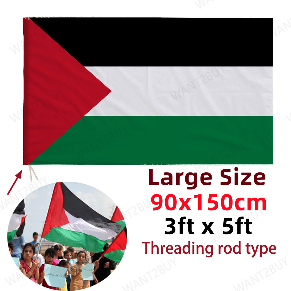 Bendera Palestin Vivid Color and Fade Proof Palestine Scarf Flag ...