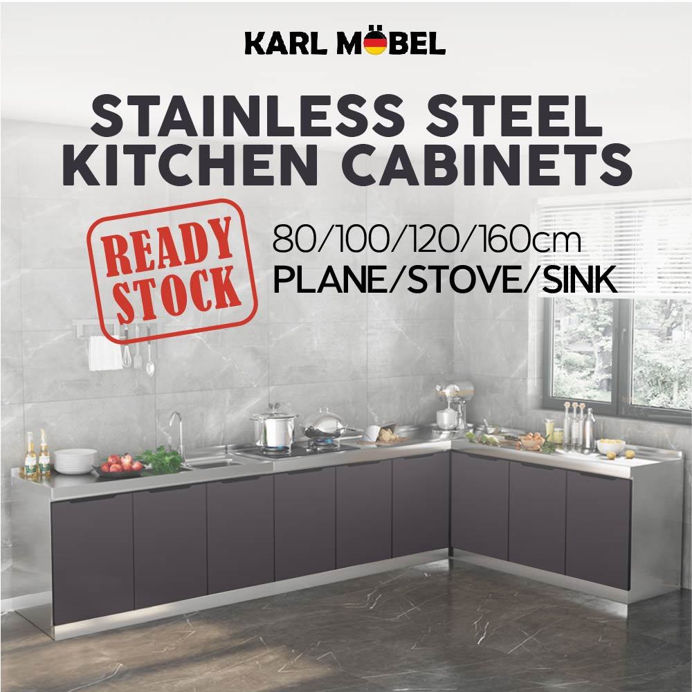 [RM45 VOUCHER] Ready Stock Kitchen Cabinet Stainless Steel 80/100/120 ...