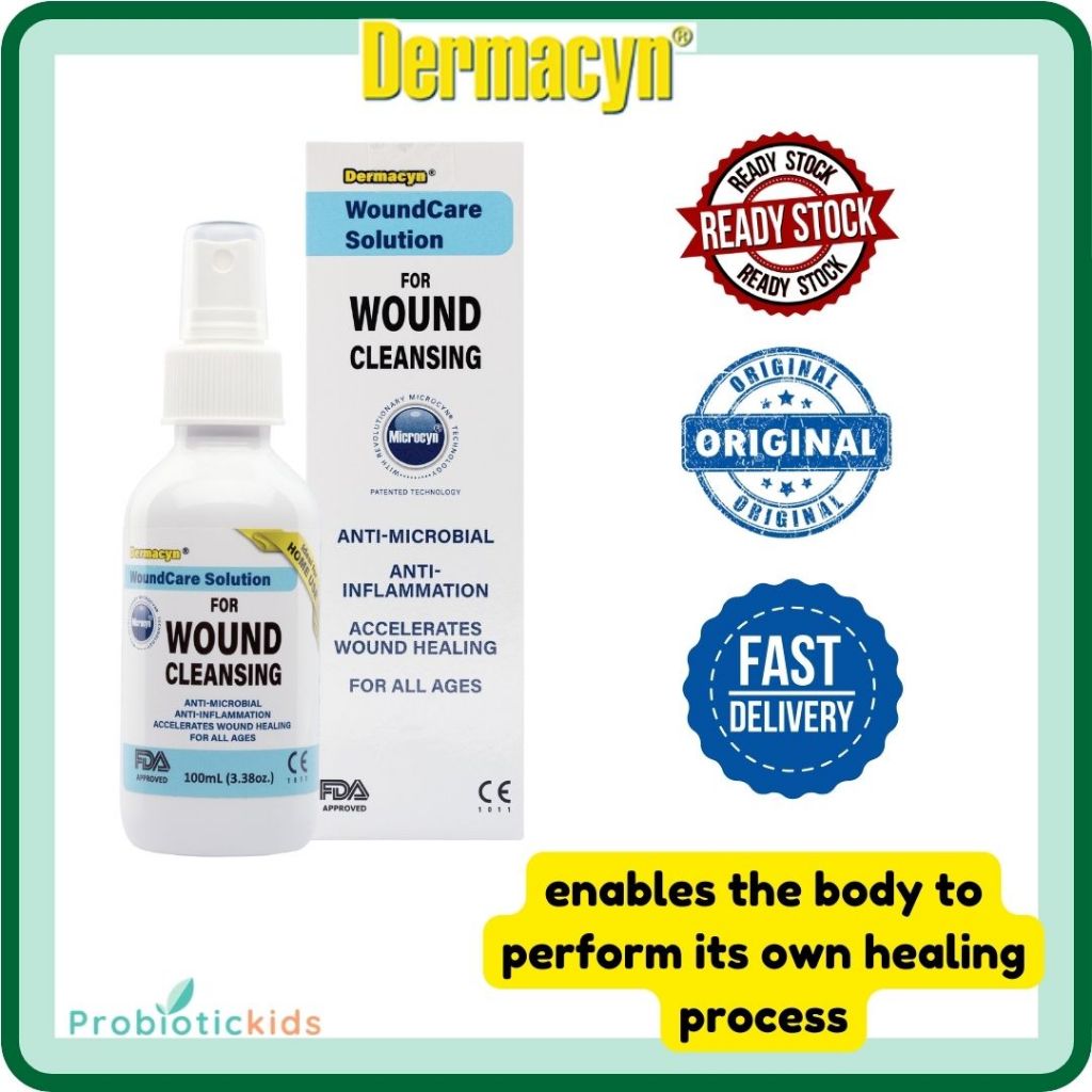 DERMACYN WOUND CARE SOLUTION FOR WOUND CLEANING (100ml) [EXP: 03/26 ...