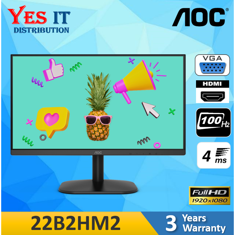 AOC 22B2HN (5ms 60Hz) / 22B2HM2 (4ms 100Hz) 21.5 Adaptive Sync Anti ...