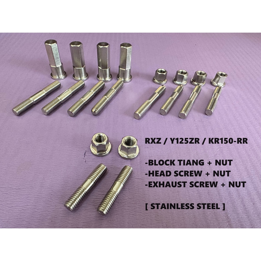 RXZ Y125ZR KR150-RR ZX150-RR STAINLESS STEEL BLOCK SCREW HEAD NUT SCREW ...