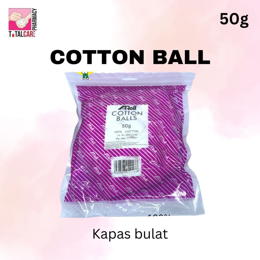 COTTON BALL KAPAS BULAT CUCI LUKA 50G | Shopee Malaysia