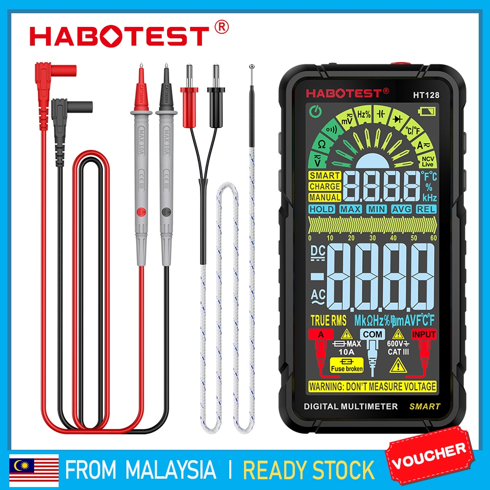 HABOTEST HT128 Multimeter 600V Digital Multi Meter AC/DC 6000 Counts ...