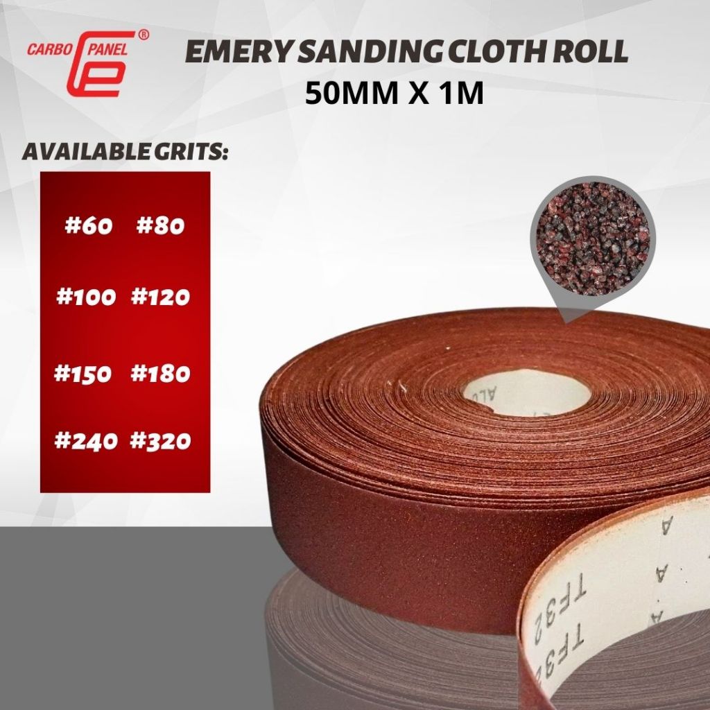 CARBO PANEL EMERY CLOTH 50mm × 1m Width Sandpaper Roll for Sanding wood ...