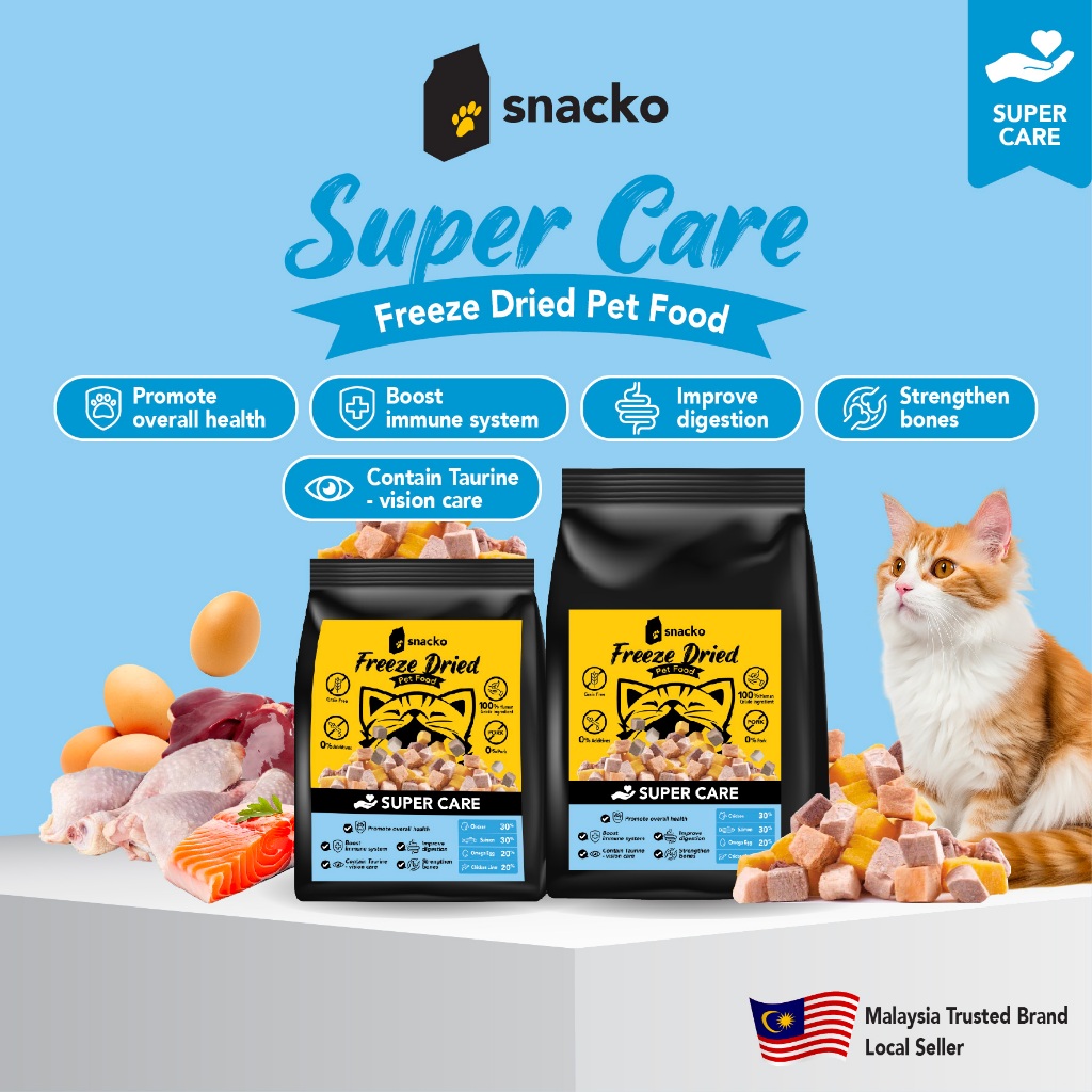 Snacko Super Care © | Freeze Dried Food Kucing Makanan Gemuk Booster ...