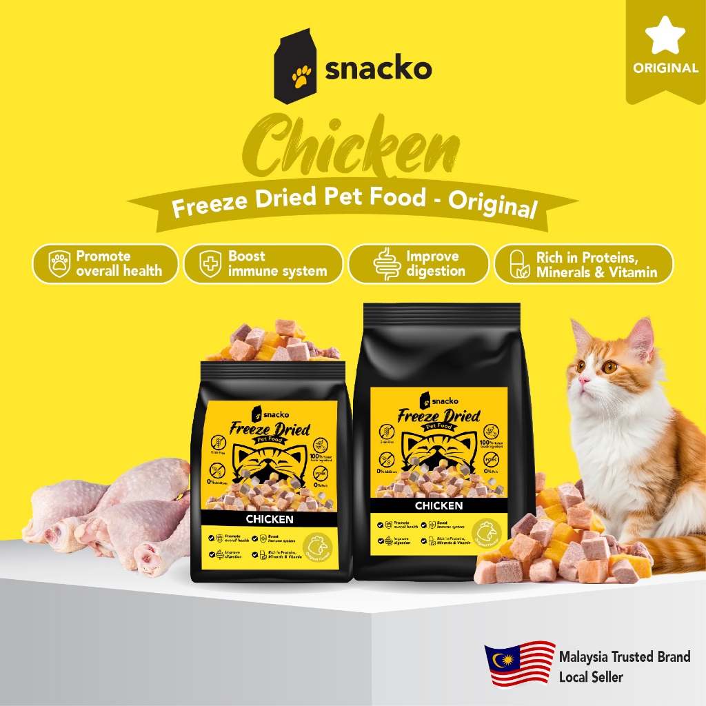 Snacko Original Chicken © | Freeze Dried Food Kucing Makanan Gemuk ...