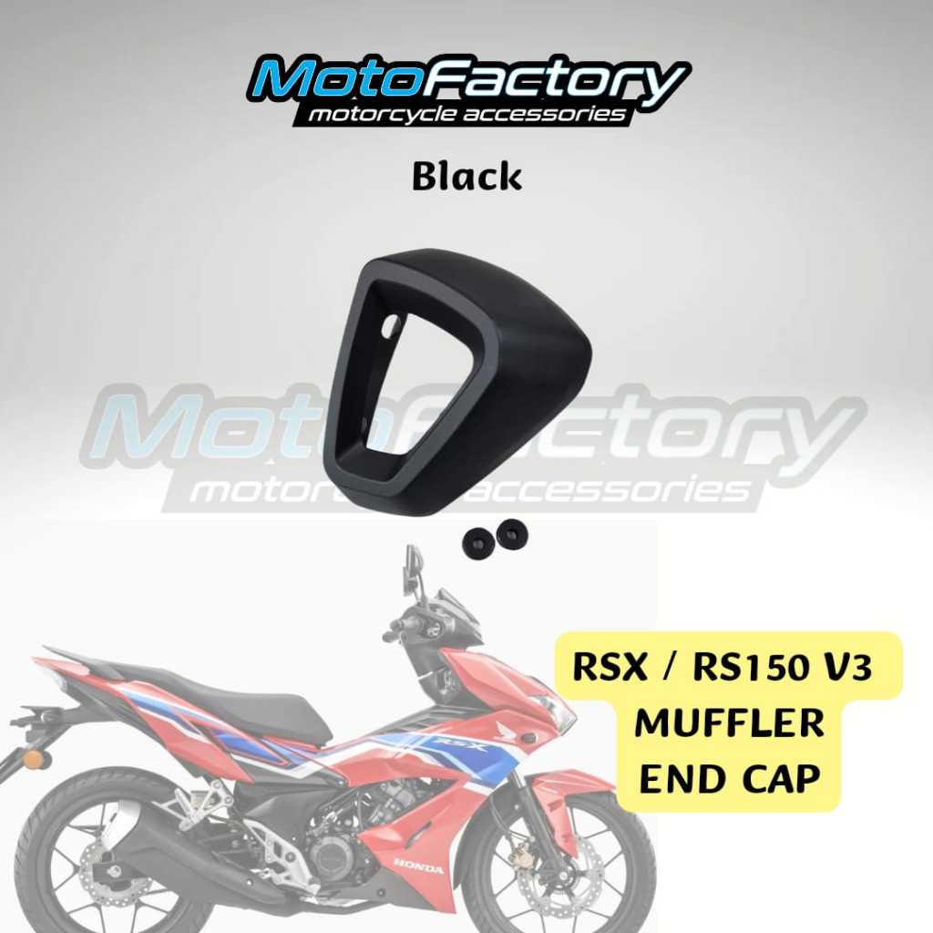 HONDA RSX-150 EXHAUST END CAP EKZOS COVER (BLACK / SILVER/ CARBON ...