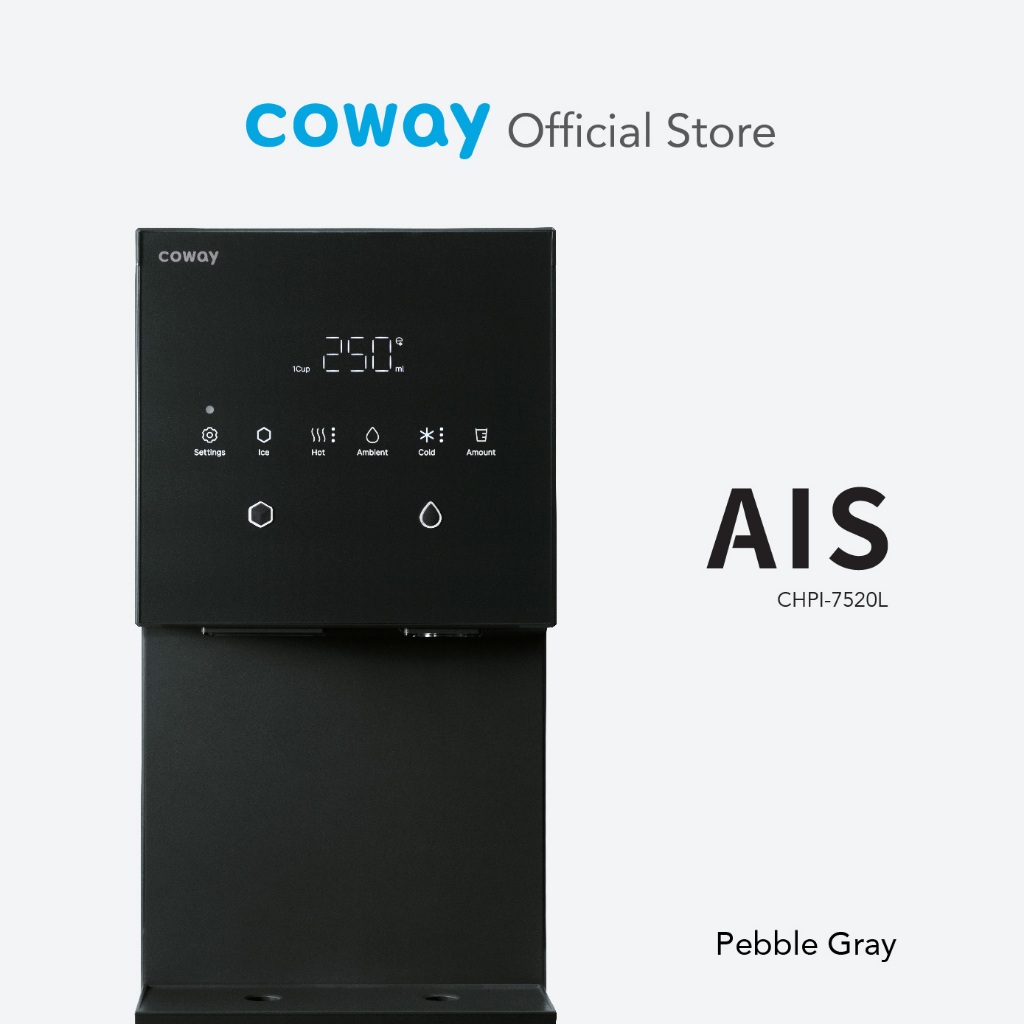 Coway AIS Pebble Gray Water Purifier/Dispenser with Ambient, Cold, Hot ...