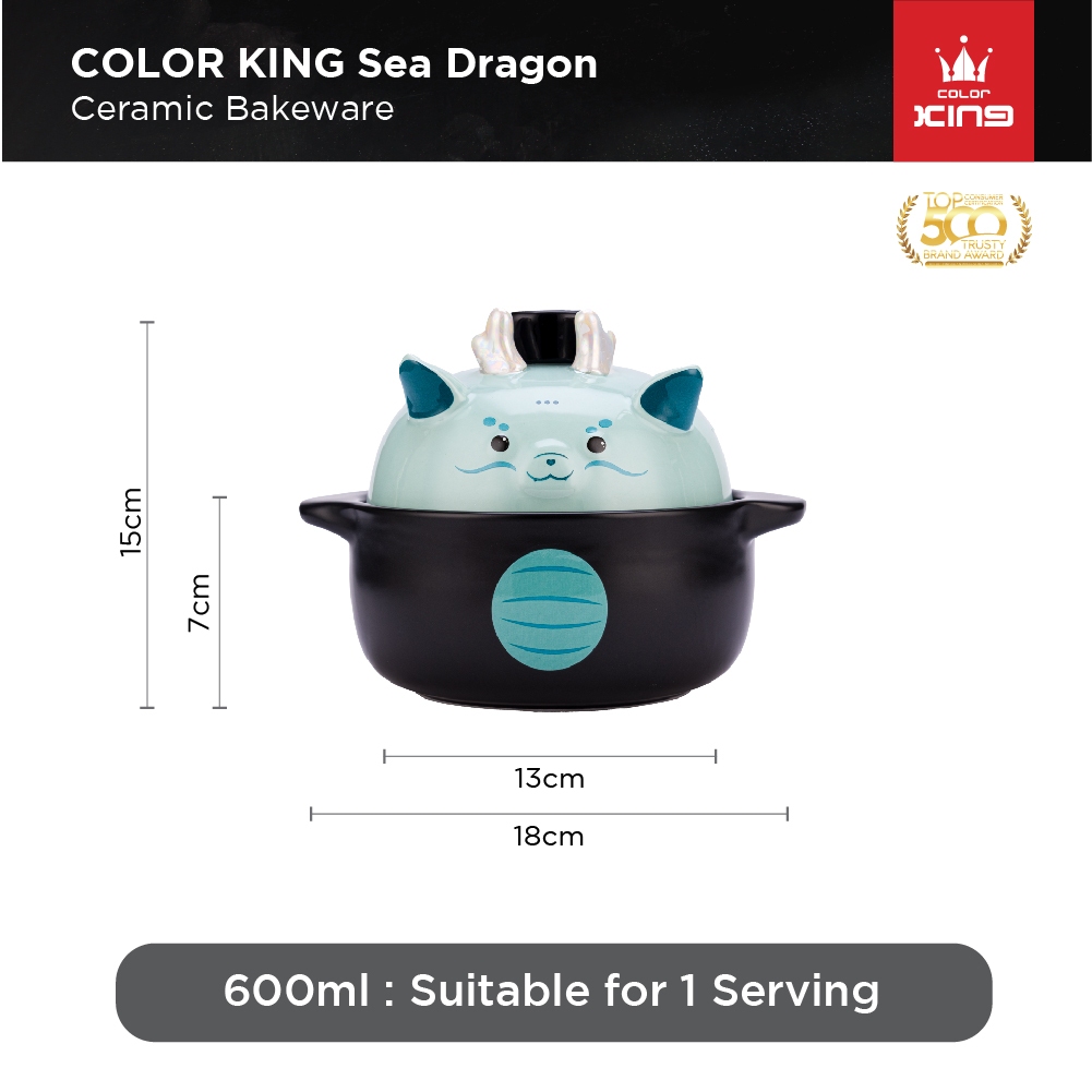 Color King The Sea Dragon 100% Ceramic Bakeware Set (x1 bakeware + x2 ...