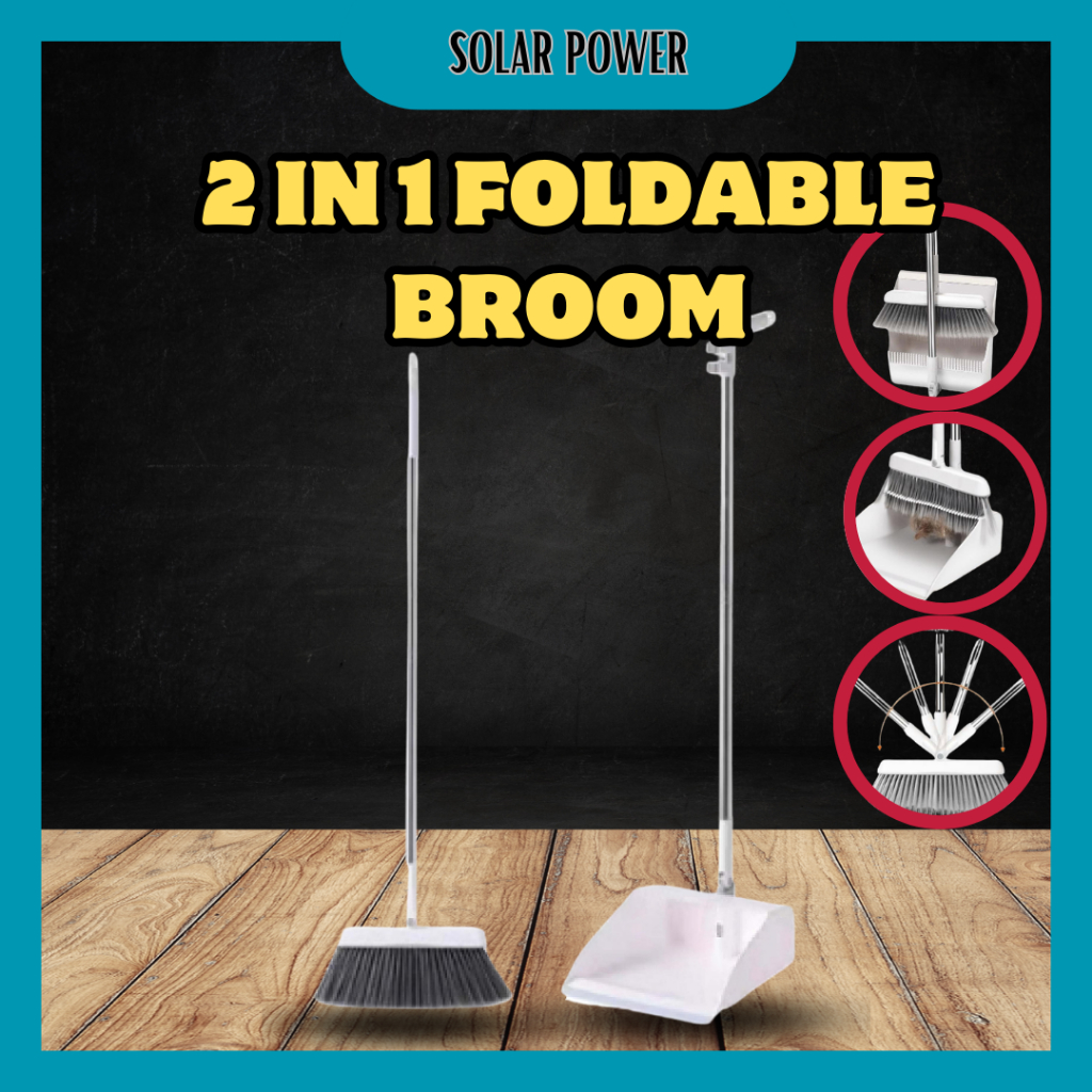 2dalam1 Set Penyapu & Penyodok Foldable Sweeper Broom Broom Set Viral ...