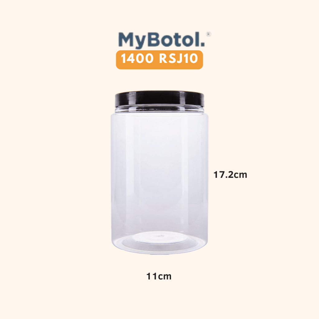 [mybotol] BALANG PLASTIK BLACK CAP| PLASTIC JAR | BALANG COOKIES | FOOD ...
