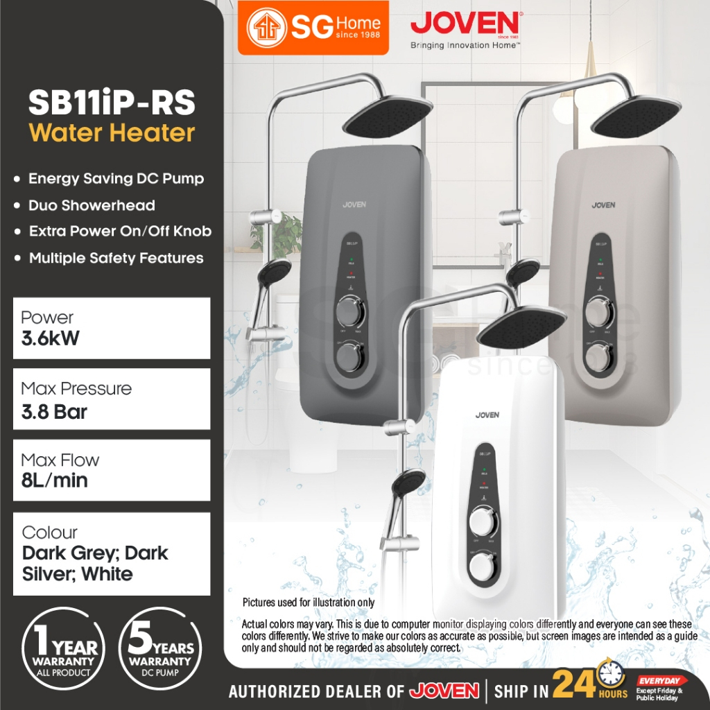 Ready Stock [JOVEN] SB11iP-RS Inverter Silent DC Pump Instant Water Heater with Rain Shower ...