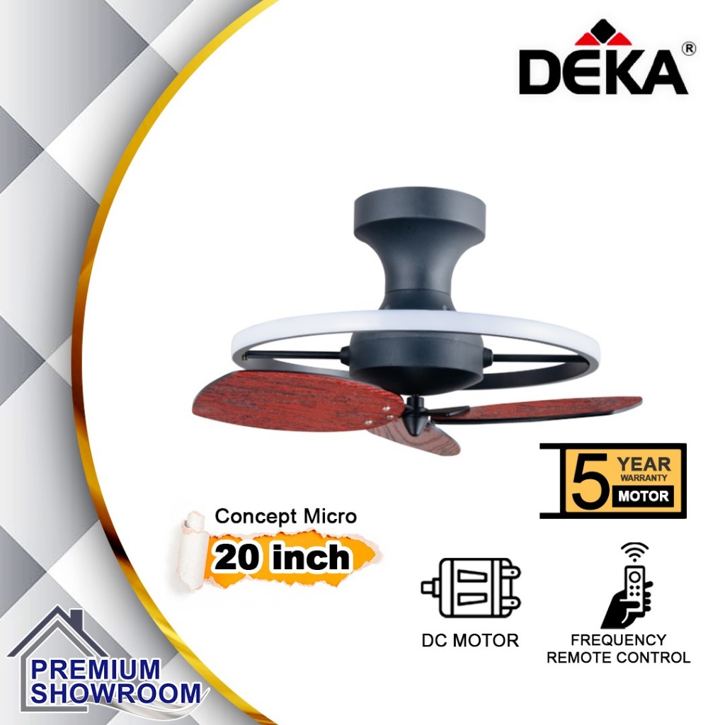 Deka Concept Micro 20" Decorative DC Motor with 7 Speed Remote Control ...