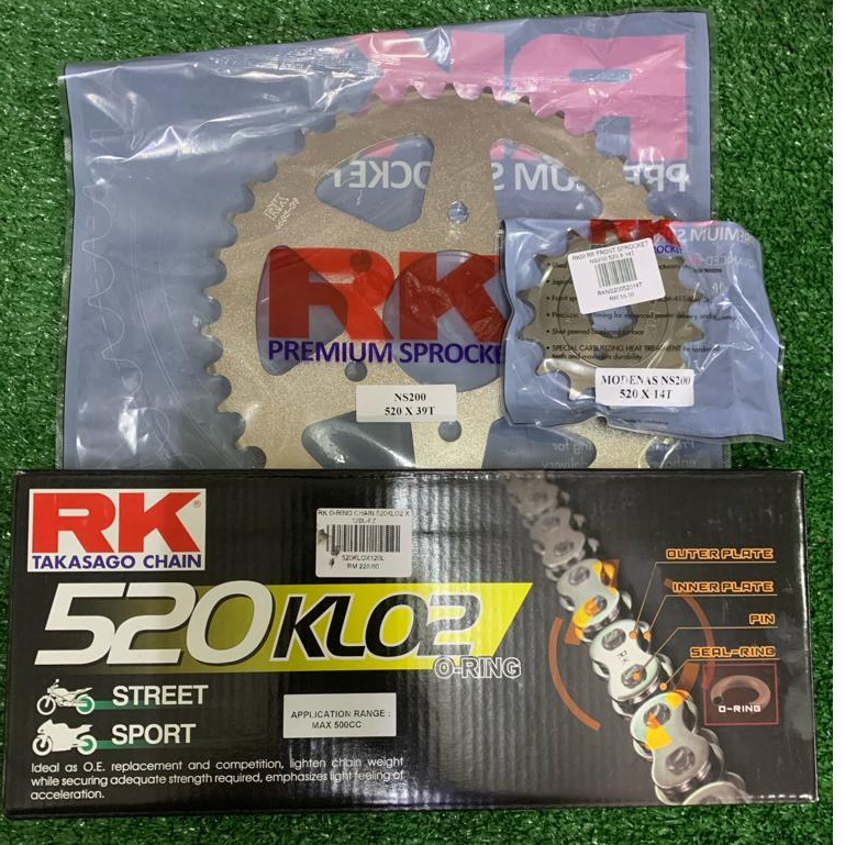 MODENAS PULSAR 200 RK SPROCKET & CHAIN SET COMBO (SET RANTAI & SPROCKET ...