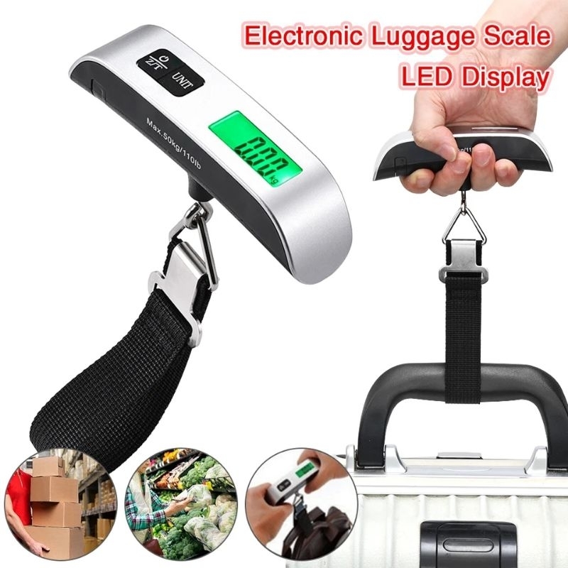 TRAVEL SCALE 50KG/110LB TRAVELLING LUGGAGE SCALE DIGITAL SCALE PORTABLE HANDHELD SUITCASE ...