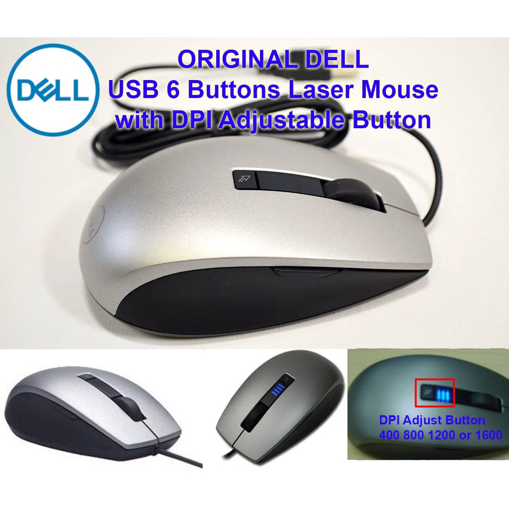 Original DELL MOCZUL USB WIRED Laser MOUSE WITH 6 BUTTONS 01KHD8 ...
