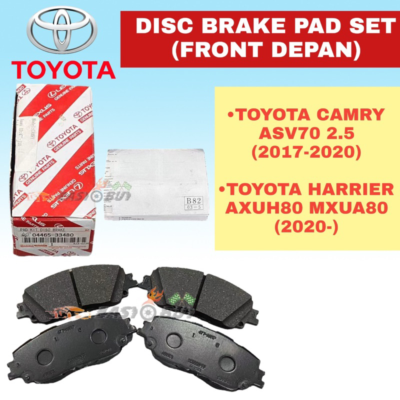 ORIGINAL TOYOTA DISC BRAKE PAD SET (FRONT DEPAN) - TOYOTA CAMRY ASV70 2.5 (2017-2020) / HARRIER ...