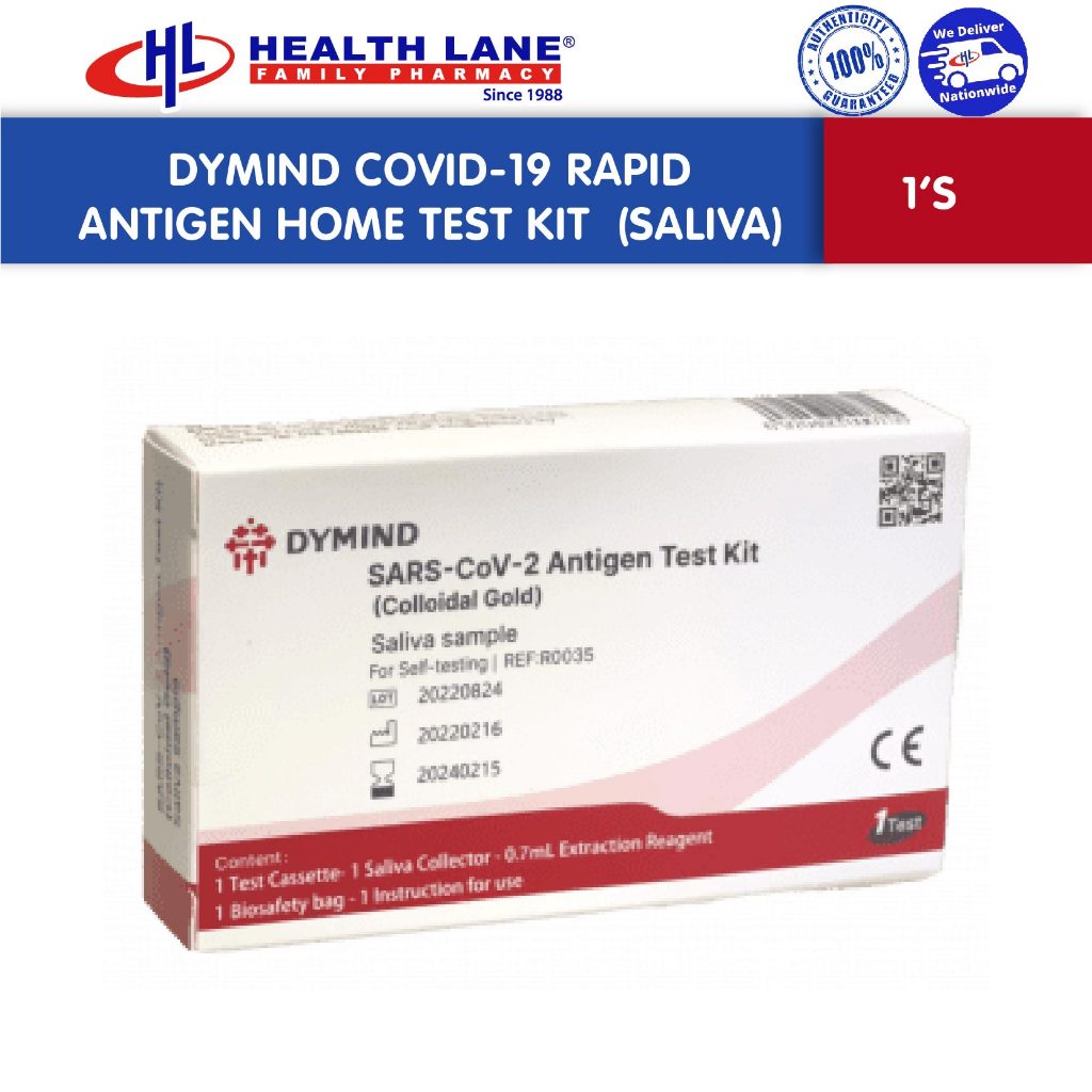 DYMIND Covid-19 Rapid Antigen Home Test Saliva (1's) [Exp Date 02/2024 ...